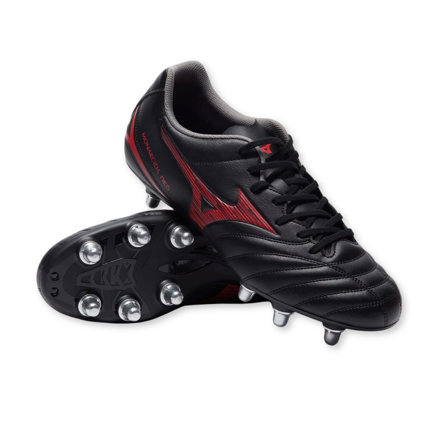 Scarpino da Rugby Mizuno Monarcida Neo III Rugby SI Nero-Rosso ...